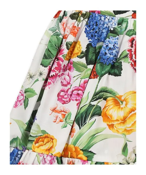 Dolce & Gabbana Floral Print Ruffle Hem Skirt