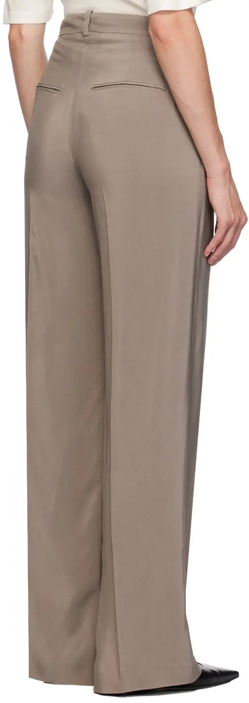 ANINE BING Dolan High-rise Trouser Pants - Taupe