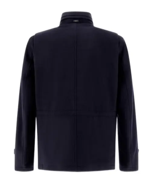 Herno Zip-up Bomber Jacket With High Collar And Metal Logo