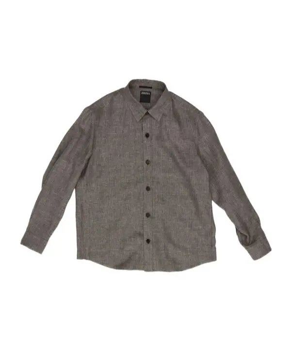 Zegna Long Sleeve Buttoned Overshirt - Black