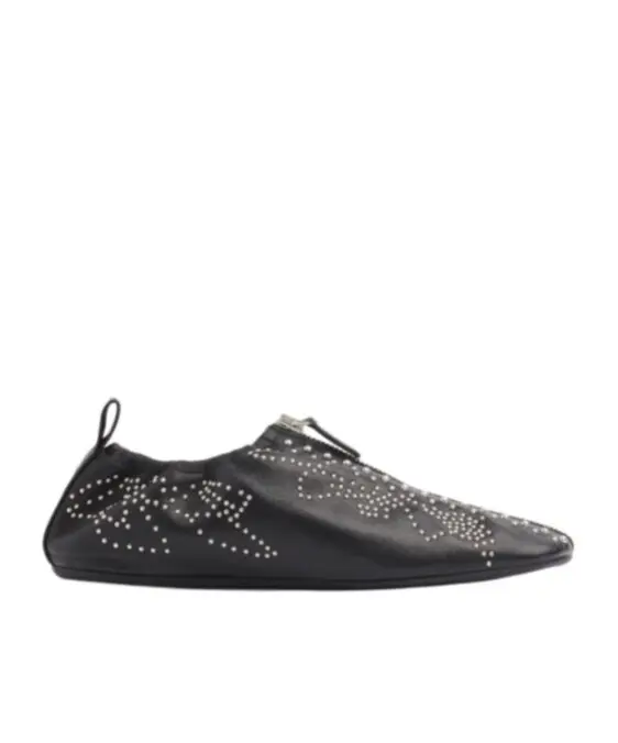 Chloé Susanna Studded Zip Flats - Black