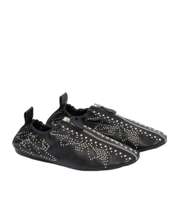 Chloé Susanna Studded Zip Flats - Black