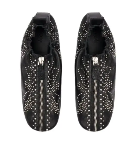 Chloé Susanna Studded Zip Flats - Black