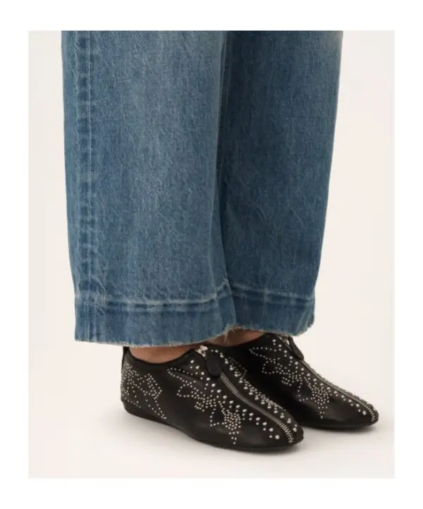 Chloé Susanna Studded Zip Flats - Black