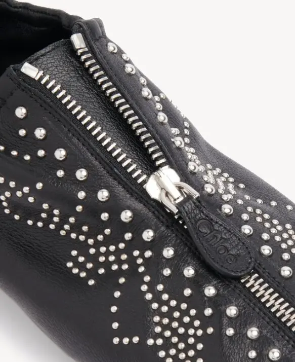 Chloé Susanna Studded Zip Flats - Black