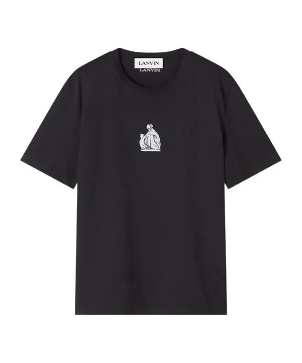 LANVIN Graphic Printed Crewneck T-shirt - Black
