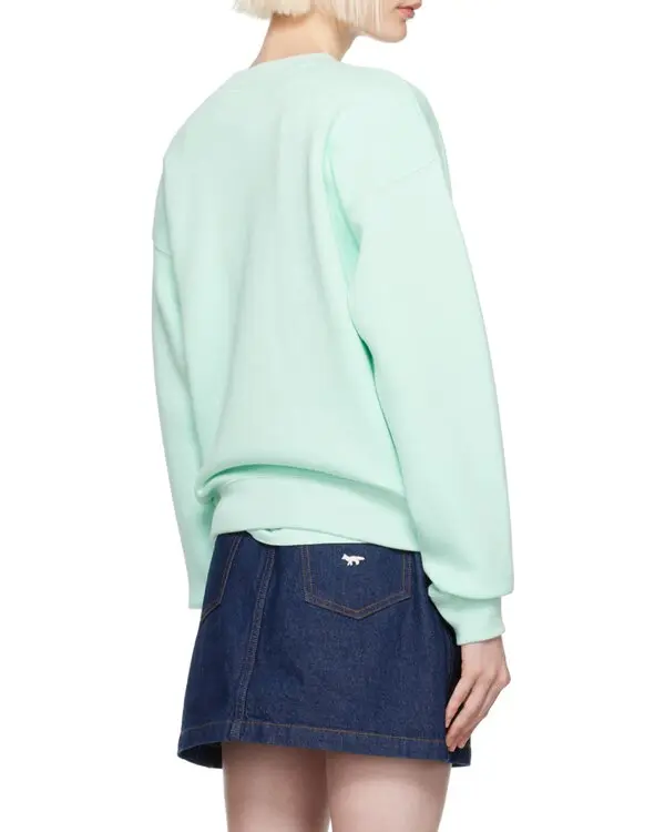 Maison Kitsuné Bold Fox Head Patch Crewneck Sweatshirt - Mint