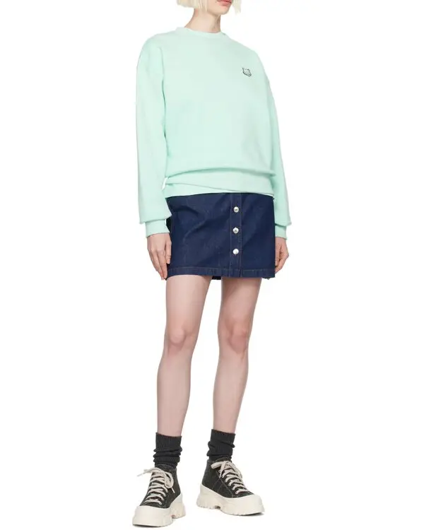 Maison Kitsuné Bold Fox Head Patch Crewneck Sweatshirt - Mint