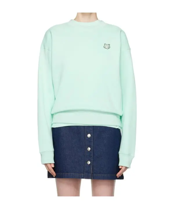 Maison Kitsuné Bold Fox Head Patch Crewneck Sweatshirt - Mint