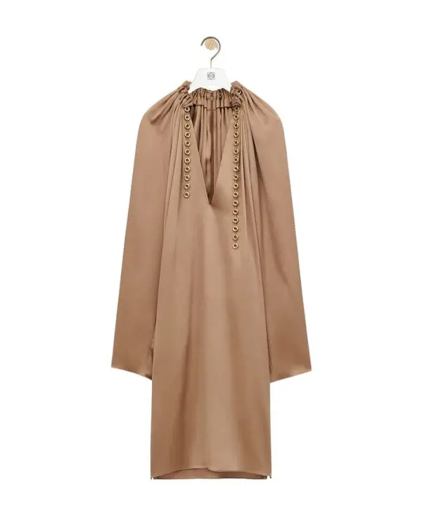 Loewe Long-sleeved Chained Dress - Brown