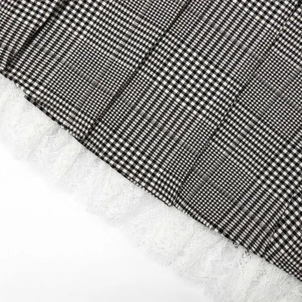 SELF-PORTRAIT Prince Of Wales Check Pleated Midi Skirt - Gray