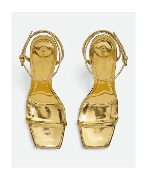 Bottega Veneta Knot High Heel Sandals - Gold