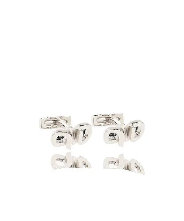 FERRAGAMO Logo Cufflink - White