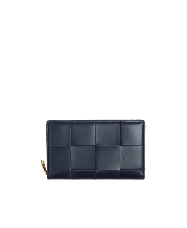 Bottega Veneta Cassette Zip Around Wallet - Black