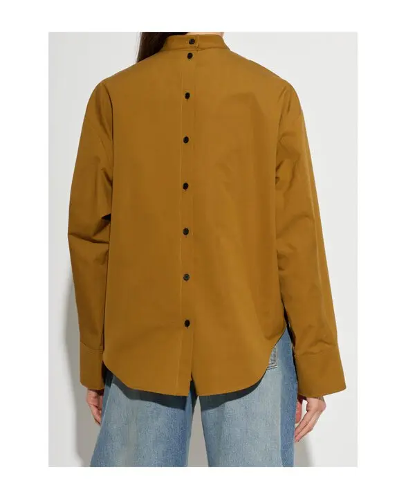 Alaïa Layered Poplin Shirt - Brown