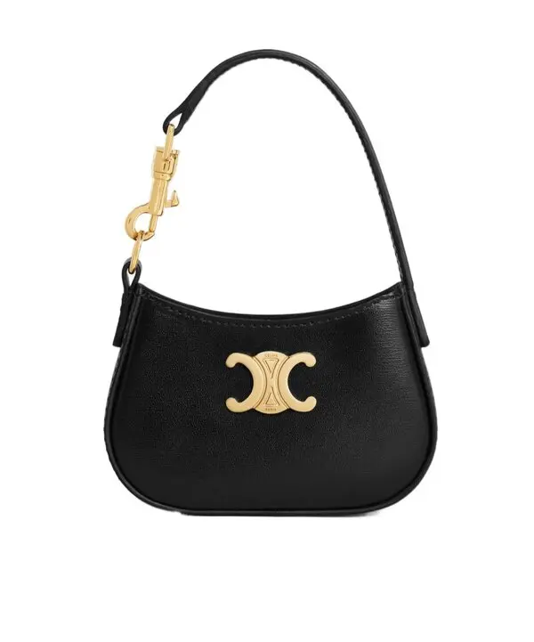 Celine Micro Tilly Bag In Shiny Calfskin - Black
