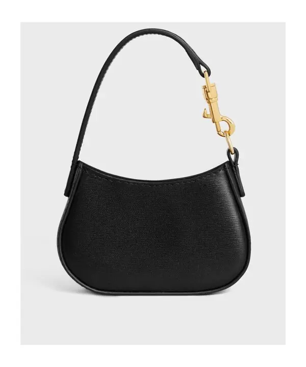 Celine Micro Tilly Bag In Shiny Calfskin - Black