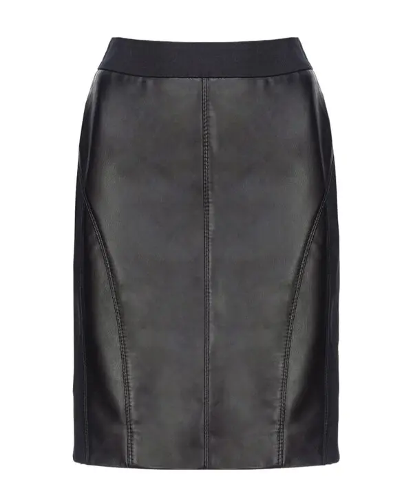 Pinko High-waist Zipped Leather Skirt