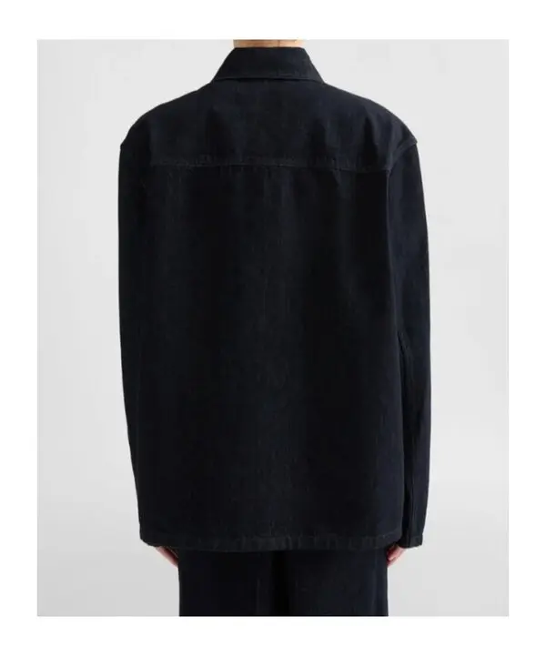 JIL SANDER Button Detailed Straight Hem Overshirt - Magnet