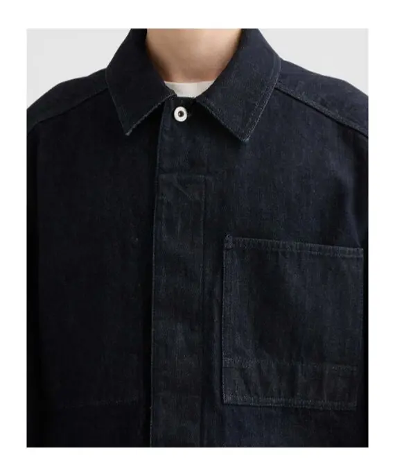 JIL SANDER Button Detailed Straight Hem Overshirt - Magnet