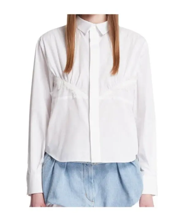 Sacai Long Sleeve Shirt With Lace Splicing