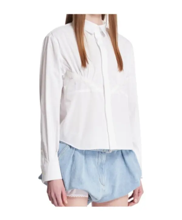 Sacai Long Sleeve Shirt With Lace Splicing