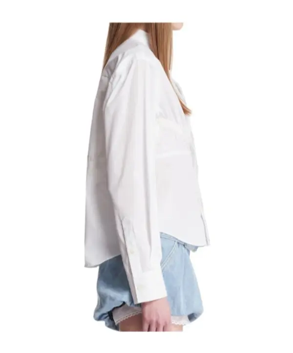 Sacai Long Sleeve Shirt With Lace Splicing