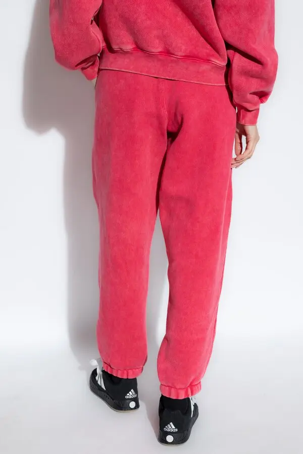 Alexander Wang Rubberised Logo Cotton-blend Track Pants - Red
