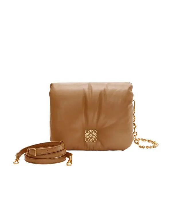 Loewe Puffer Goya Bag In Shiny Nappa Lambskin - Brown