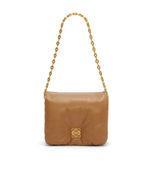 Loewe Puffer Goya Bag In Shiny Nappa Lambskin - Brown