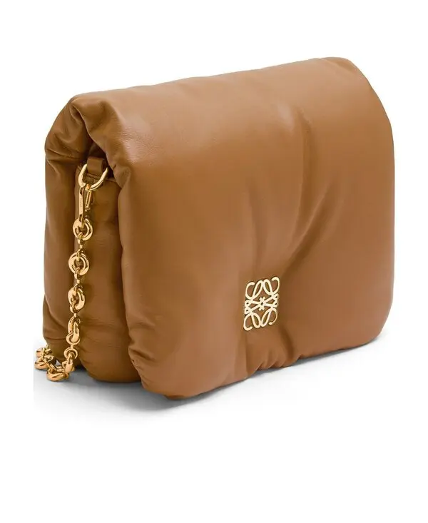 Loewe Puffer Goya Bag In Shiny Nappa Lambskin - Brown