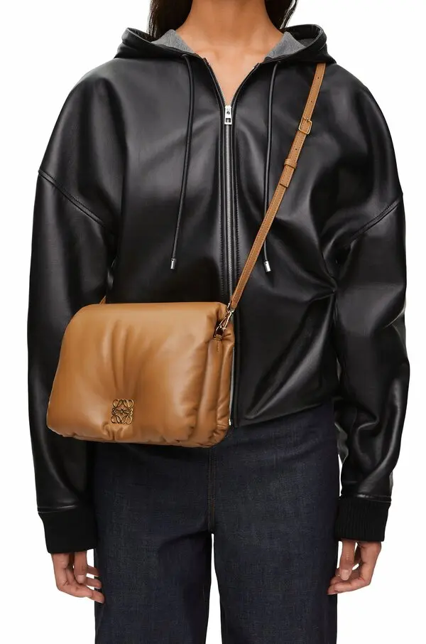 Loewe Puffer Goya Bag In Shiny Nappa Lambskin - Brown