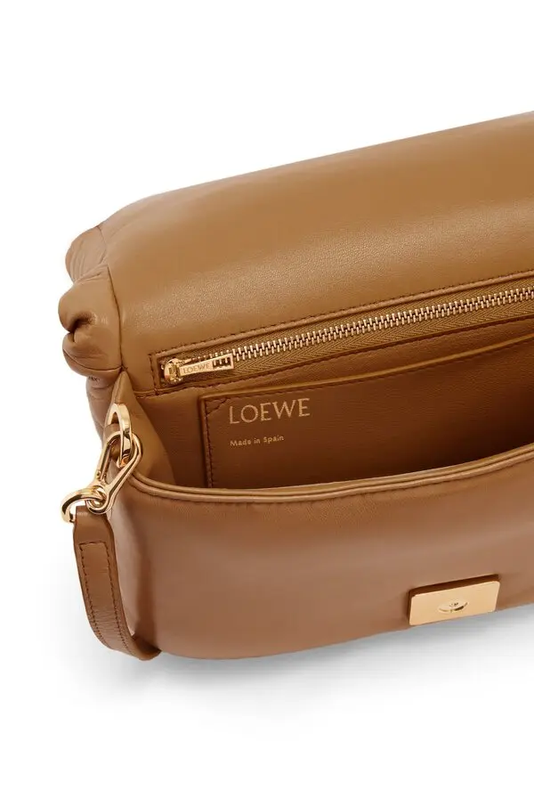 Loewe Puffer Goya Bag In Shiny Nappa Lambskin - Brown