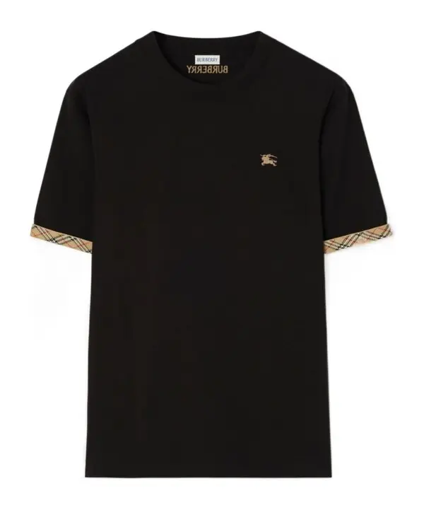 Burberry Check Trim Crewneck T-shirt