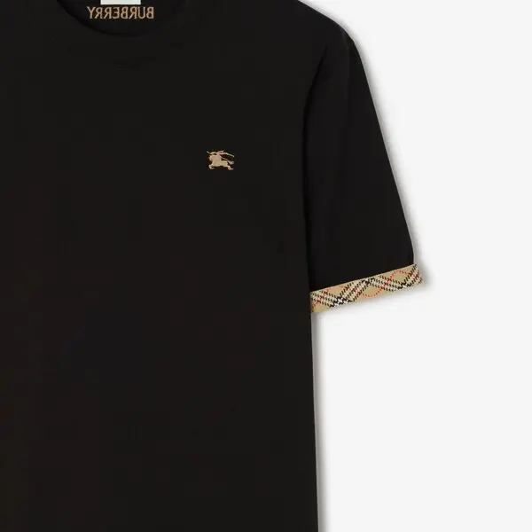 Burberry Check Trim Crewneck T-shirt