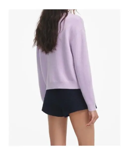 SELF-PORTRAIT Pearl Trim Ribbed Knit Cardigan
