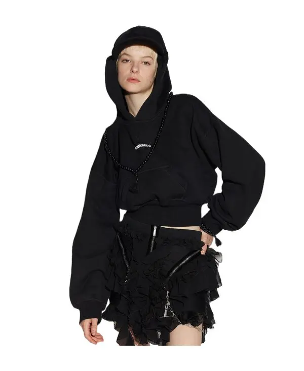 Dsquared2 Cropped Logo Hoodie
