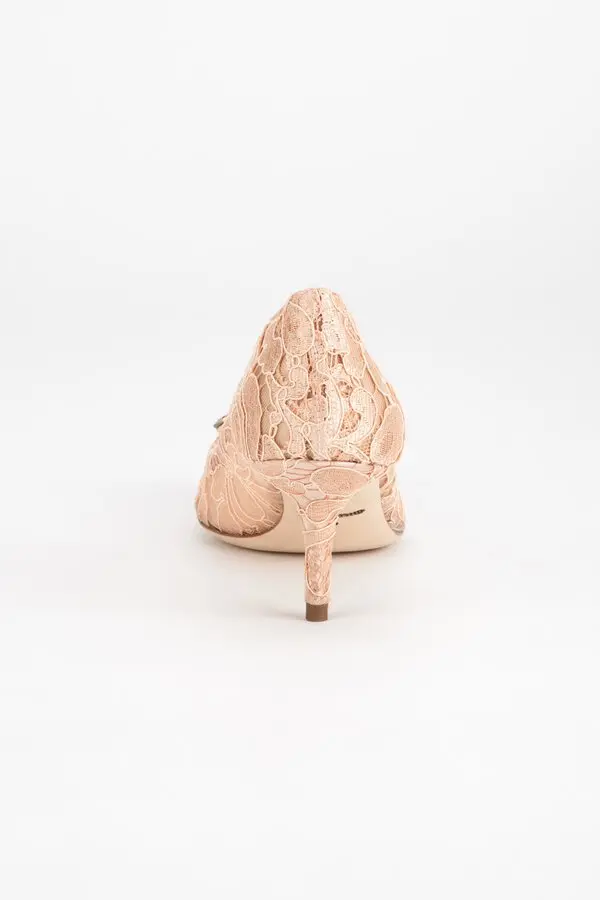 Dolce & Gabbana Embellished Floral Lace Pumps - Nude