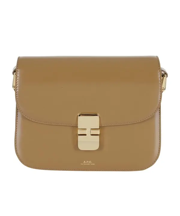 A.p.c. Grace Small Shoulder Bag With Logo Detail - Brown