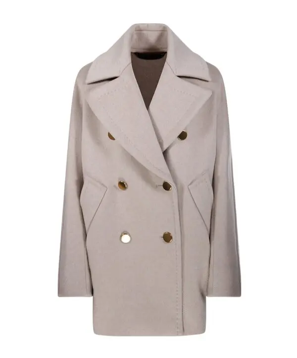 Max Mara Double-breasted Long-sleeved Coat - Nude