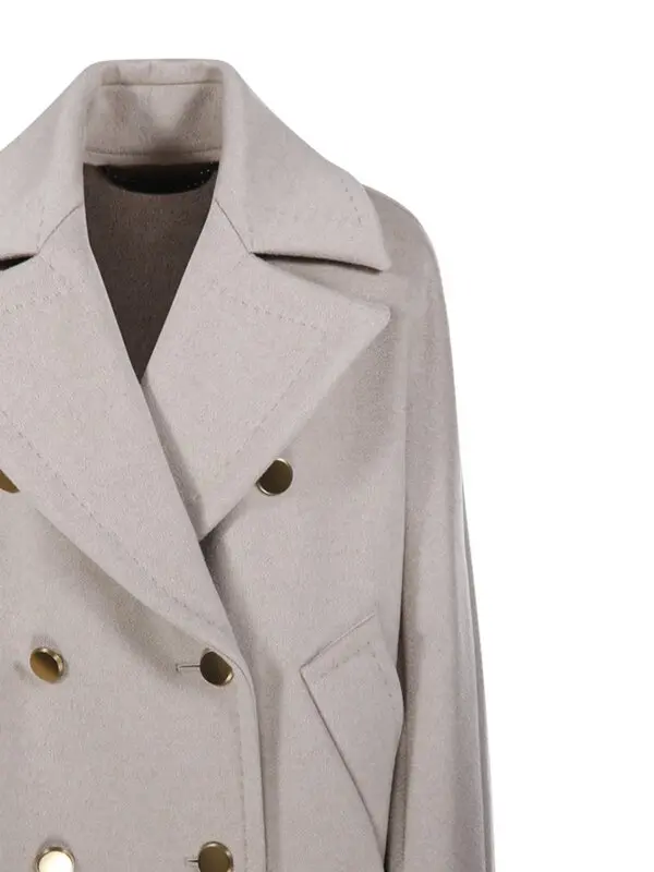 Max Mara Double-breasted Long-sleeved Coat - Nude