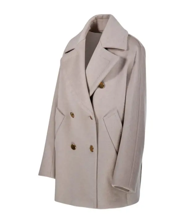 Max Mara Double-breasted Long-sleeved Coat - Nude