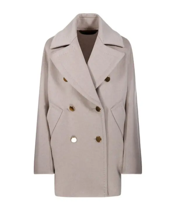 Max Mara Double-breasted Long-sleeved Coat - Nude