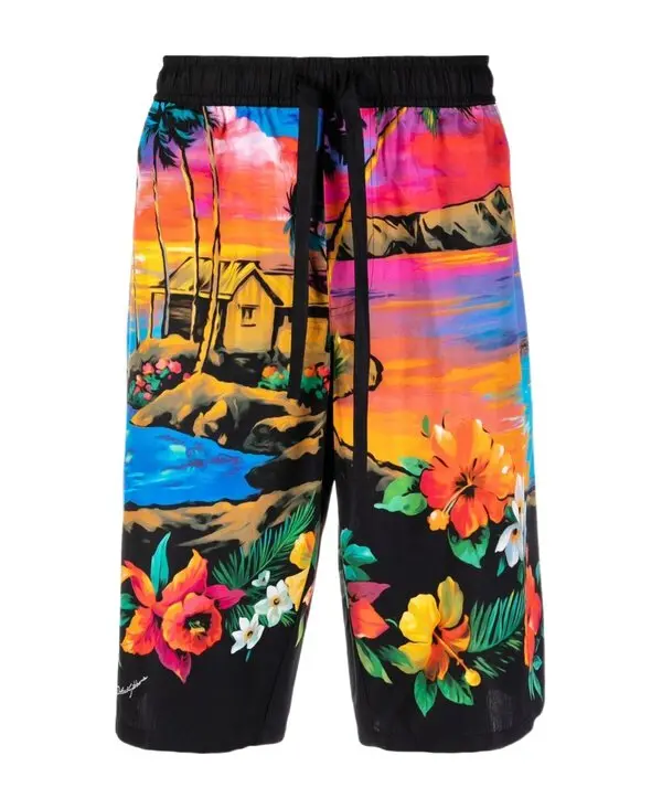 Dolce & Gabbana Printed Drawstring Bermuda Shorts