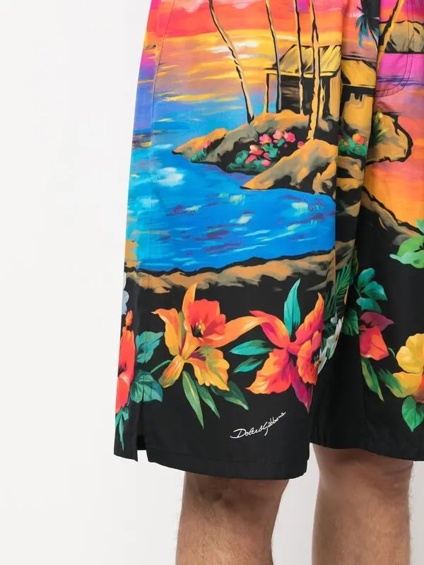 Dolce & Gabbana Printed Drawstring Bermuda Shorts