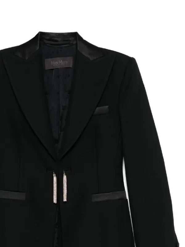 Max Mara Tassel Detailed Collared Blazer - Black