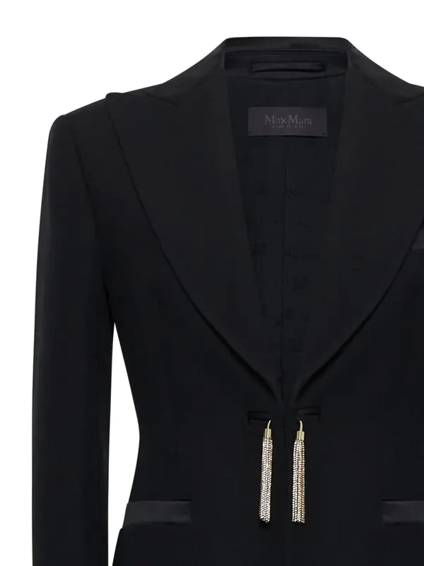 Max Mara Tassel Detailed Collared Blazer - Black