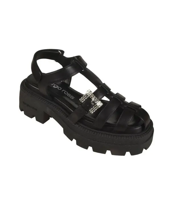 SERGIO ROSSI Buckle Embellished Slingback Sandals