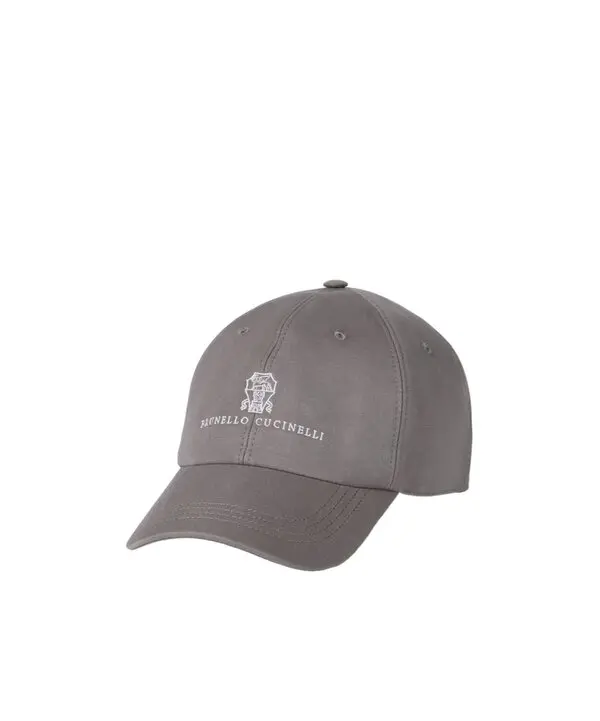 Brunello Cucinelli Baseball Cap With Logo Embroidery - Gray