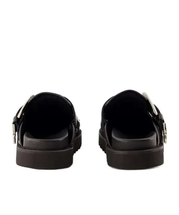 Toga Metallic Detailed Buckled Corduroy Sabots